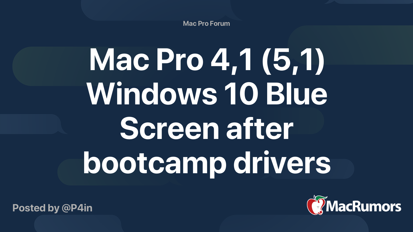 Mac Pro 4,1 (5,1) Windows 10 Blue Screen after bootcamp drivers ...