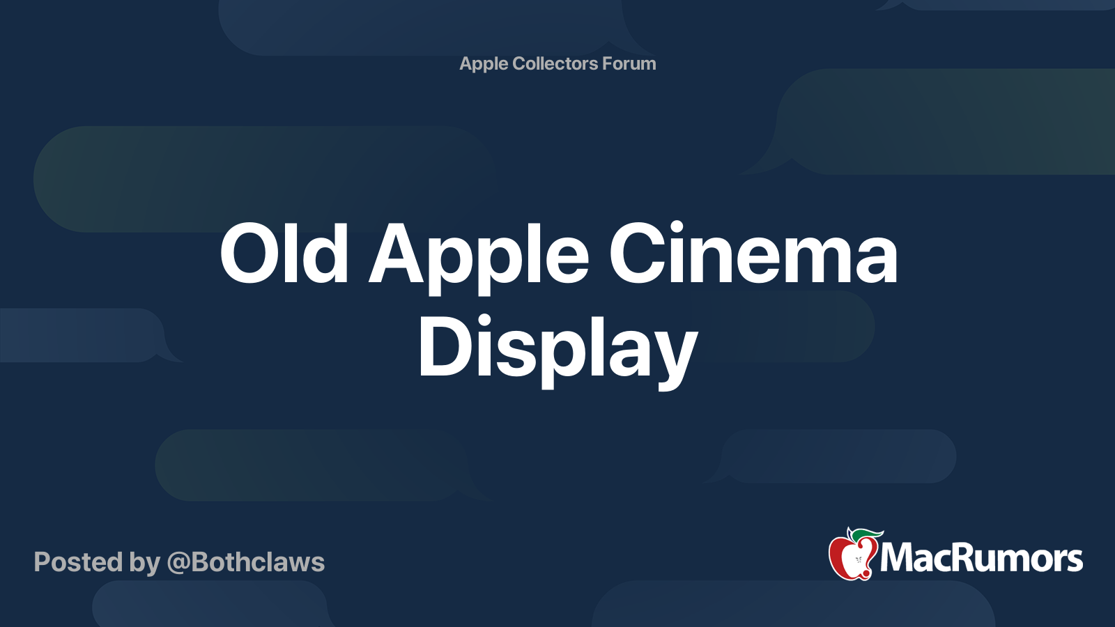 Old Apple Cinema Display | MacRumors Forums