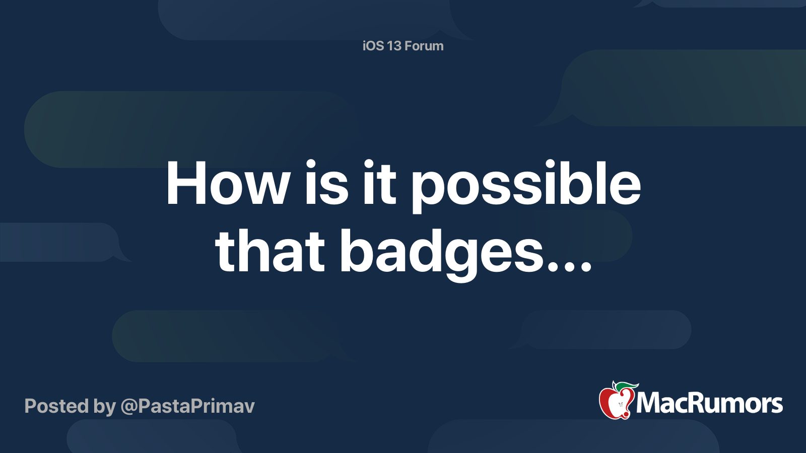 How is it possible that badges... | MacRumors Forums