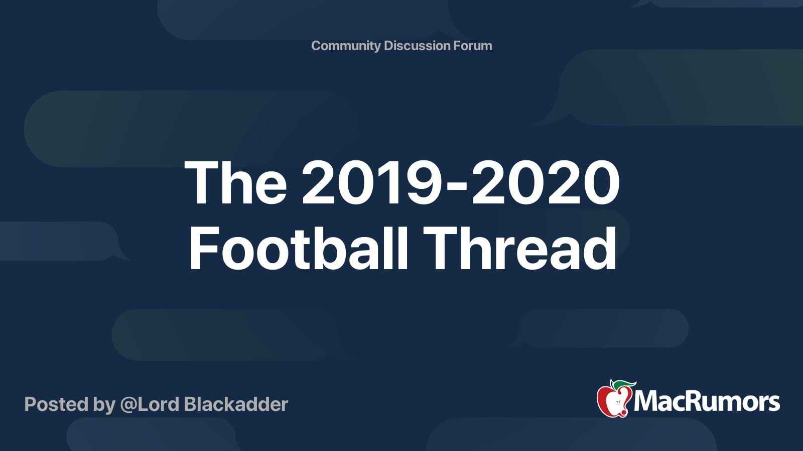 The 2019-2020 Football Thread | MacRumors Forums