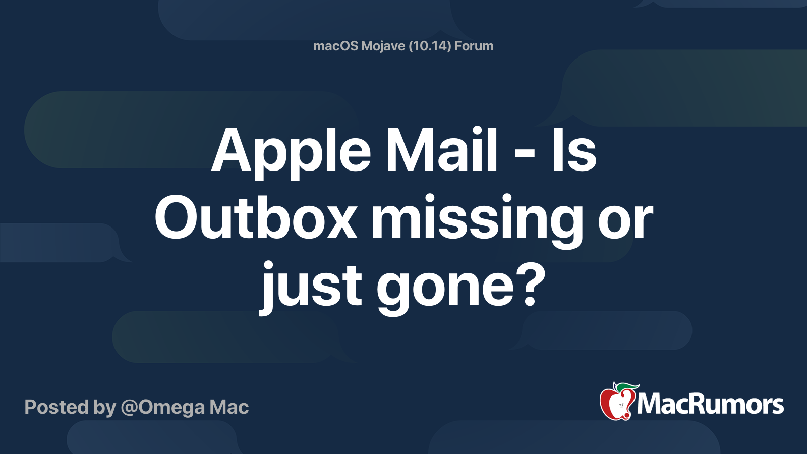 Apple Mail - Is Outbox missing or just gone? | MacRumors Forums