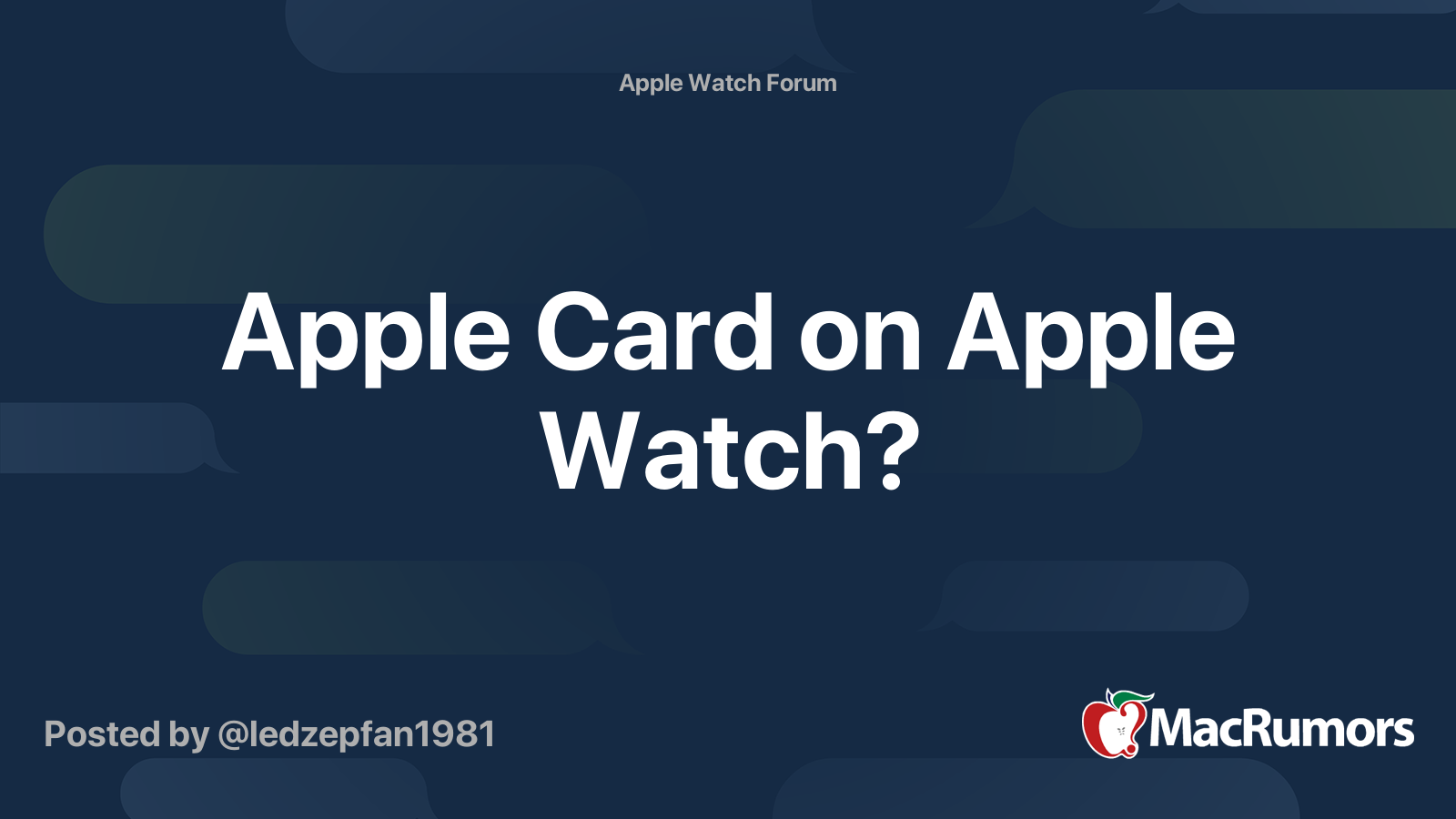 Apple Card on Apple Watch? | MacRumors Forums