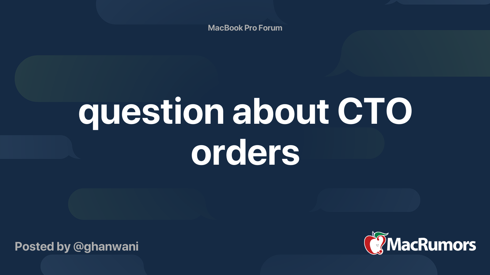 question about CTO orders | MacRumors Forums