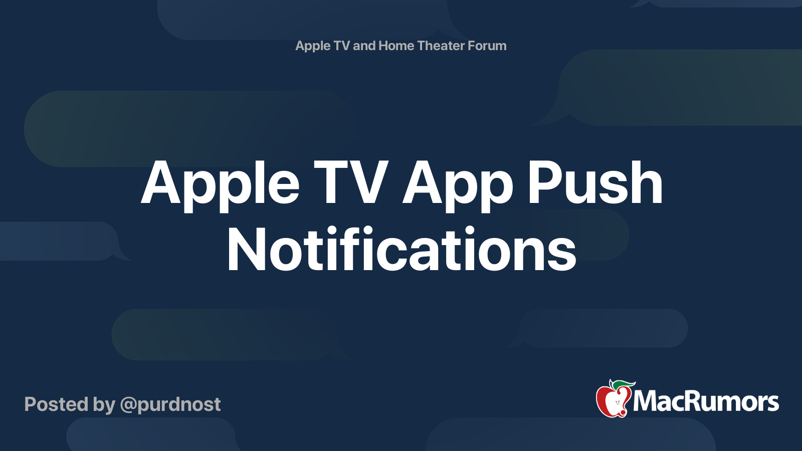 Apple TV App Push Notifications | MacRumors Forums