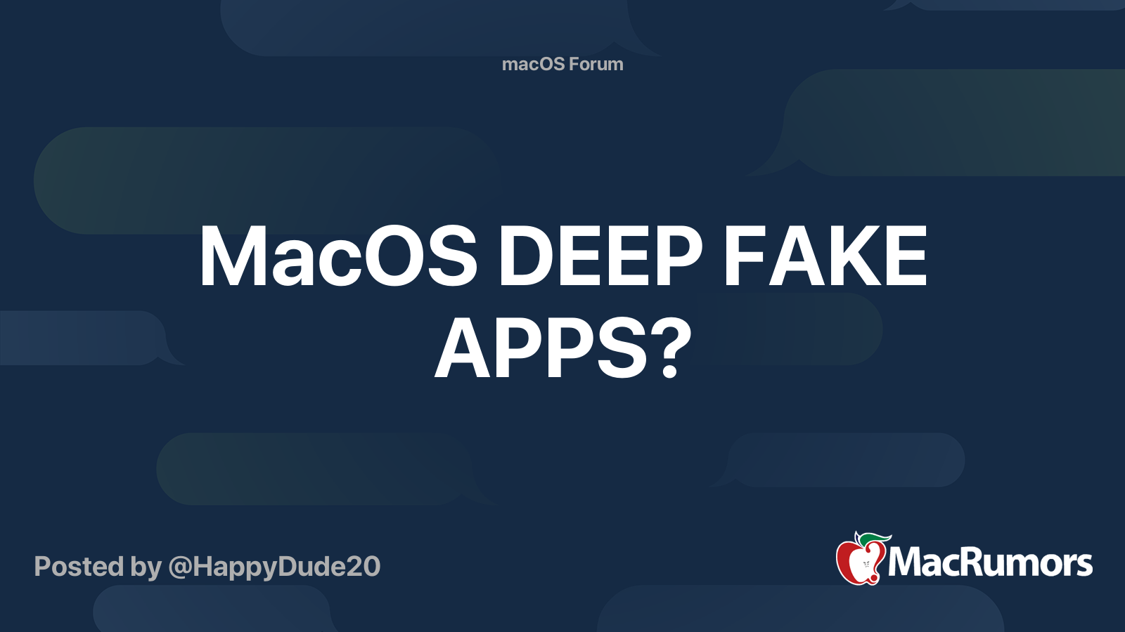 MacOS DEEP FAKE APPS? | MacRumors Forums