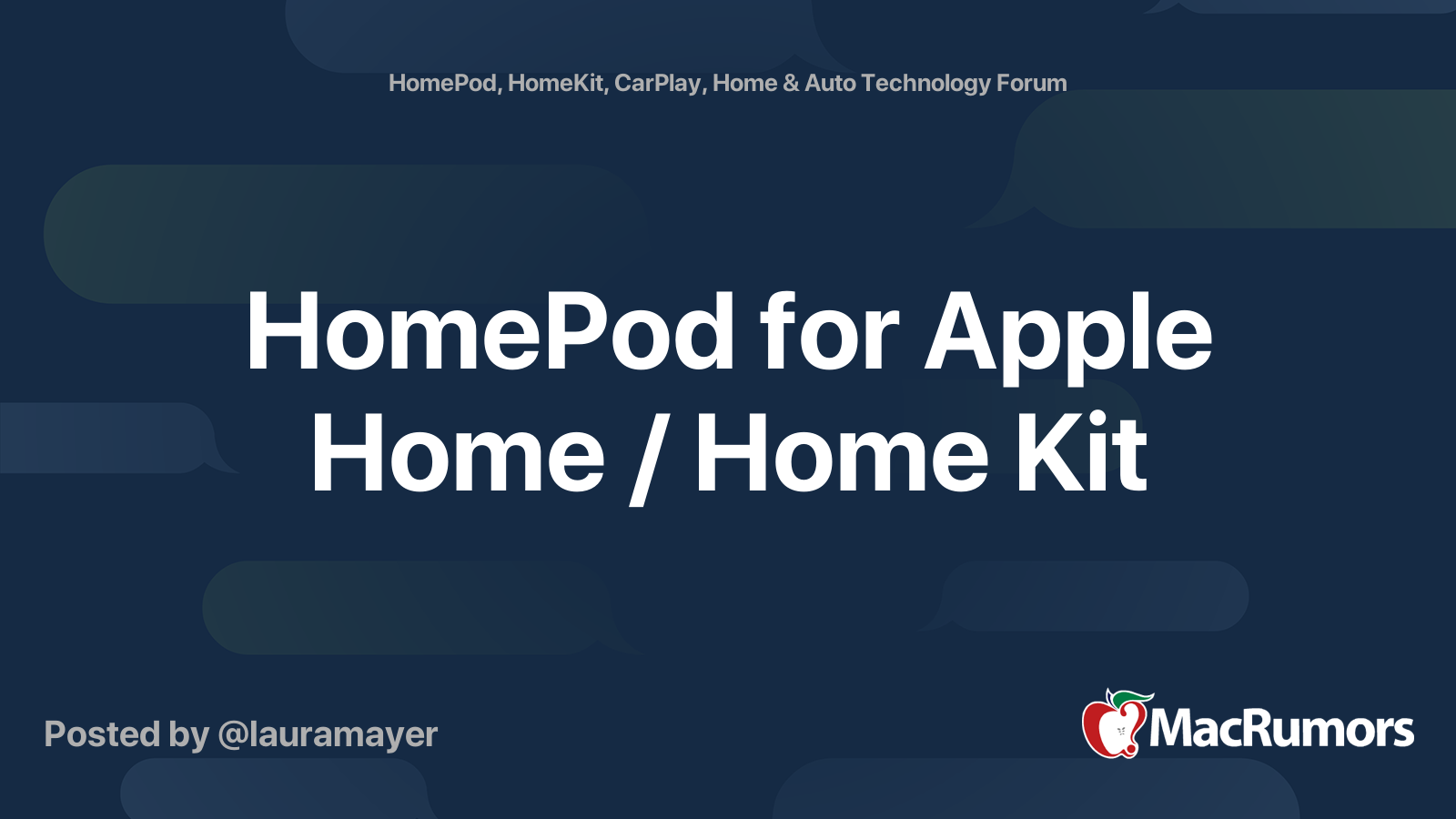 HomePod for Apple Home / Home Kit | MacRumors Forums