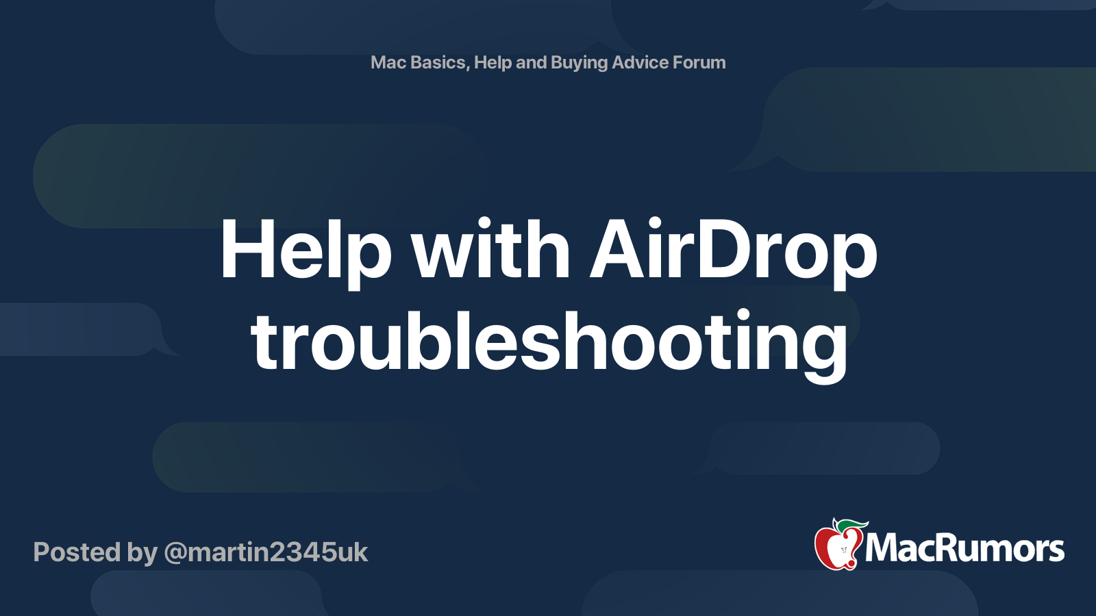 Help with AirDrop troubleshooting | MacRumors Forums