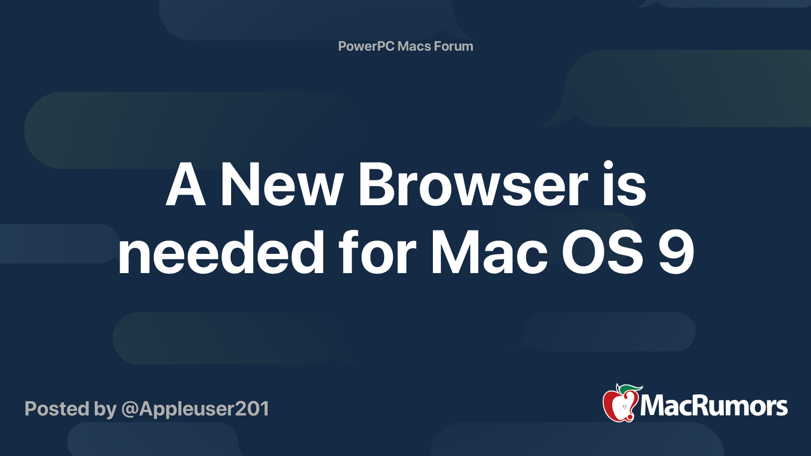 A New Browser is needed for Mac OS 9 | MacRumors Forums