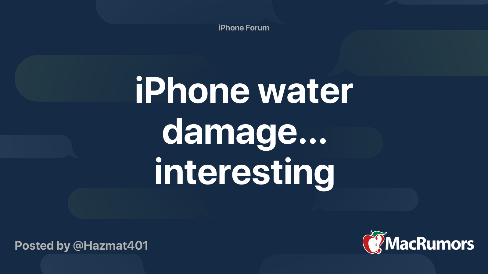 iPhone water damage... interesting | MacRumors Forums