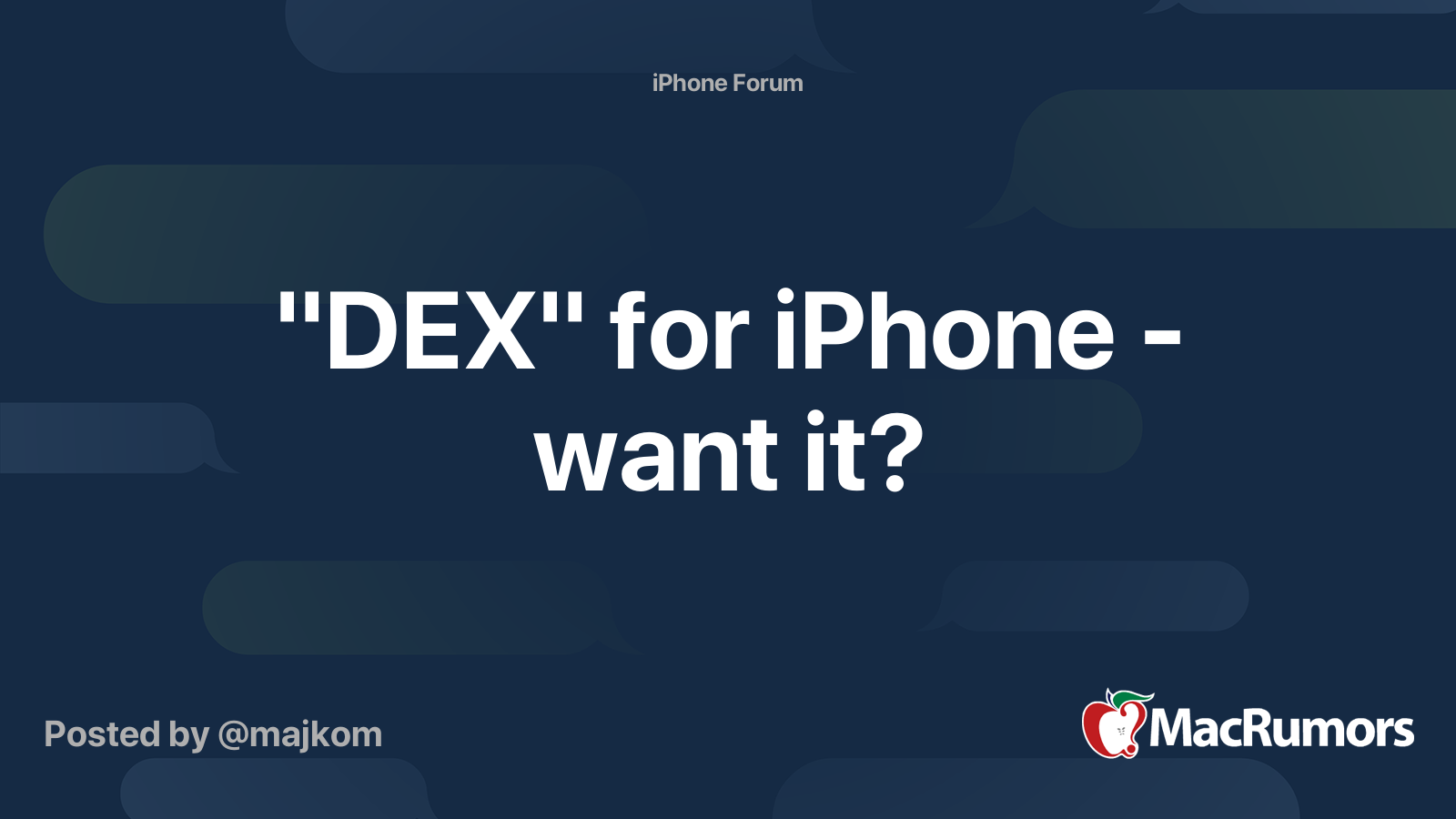 "DEX" for iPhone - want it? | MacRumors Forums