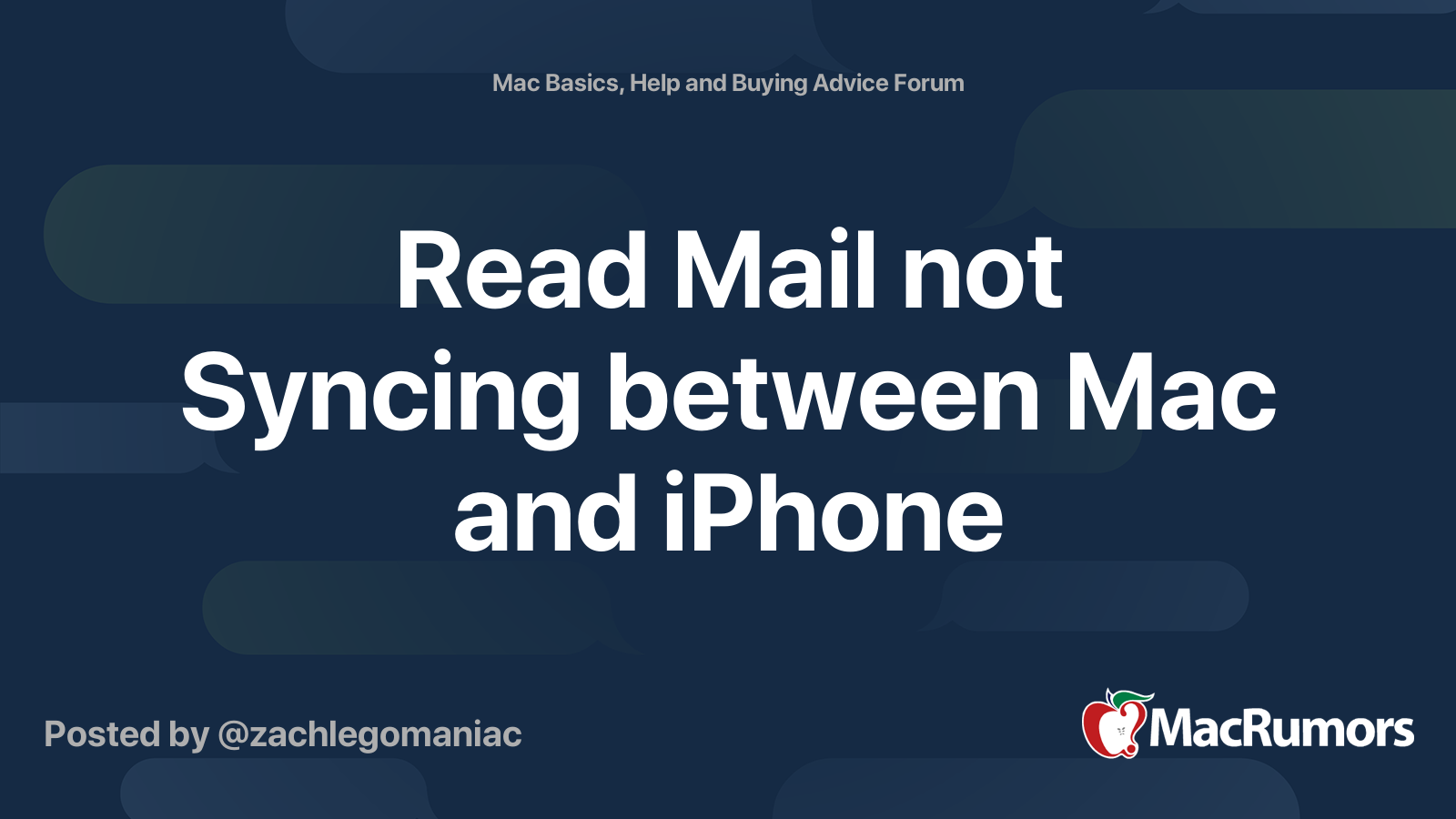 Read Mail not Syncing between Mac and iPhone | MacRumors Forums