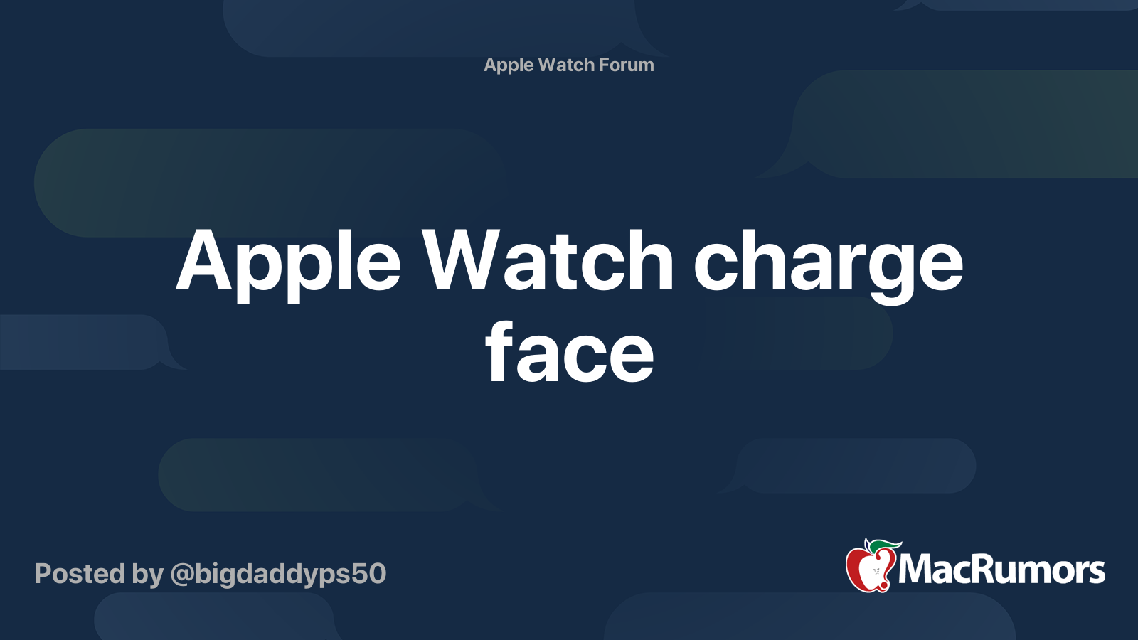 Apple Watch charge face | MacRumors Forums