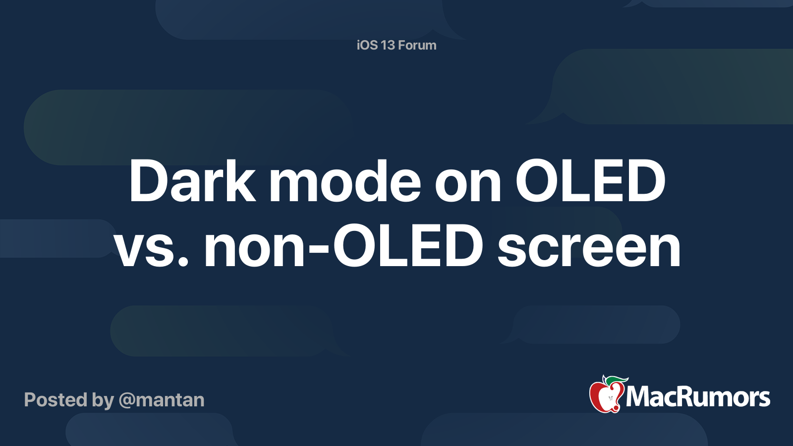 Dark mode on OLED vs. non-OLED screen | MacRumors Forums