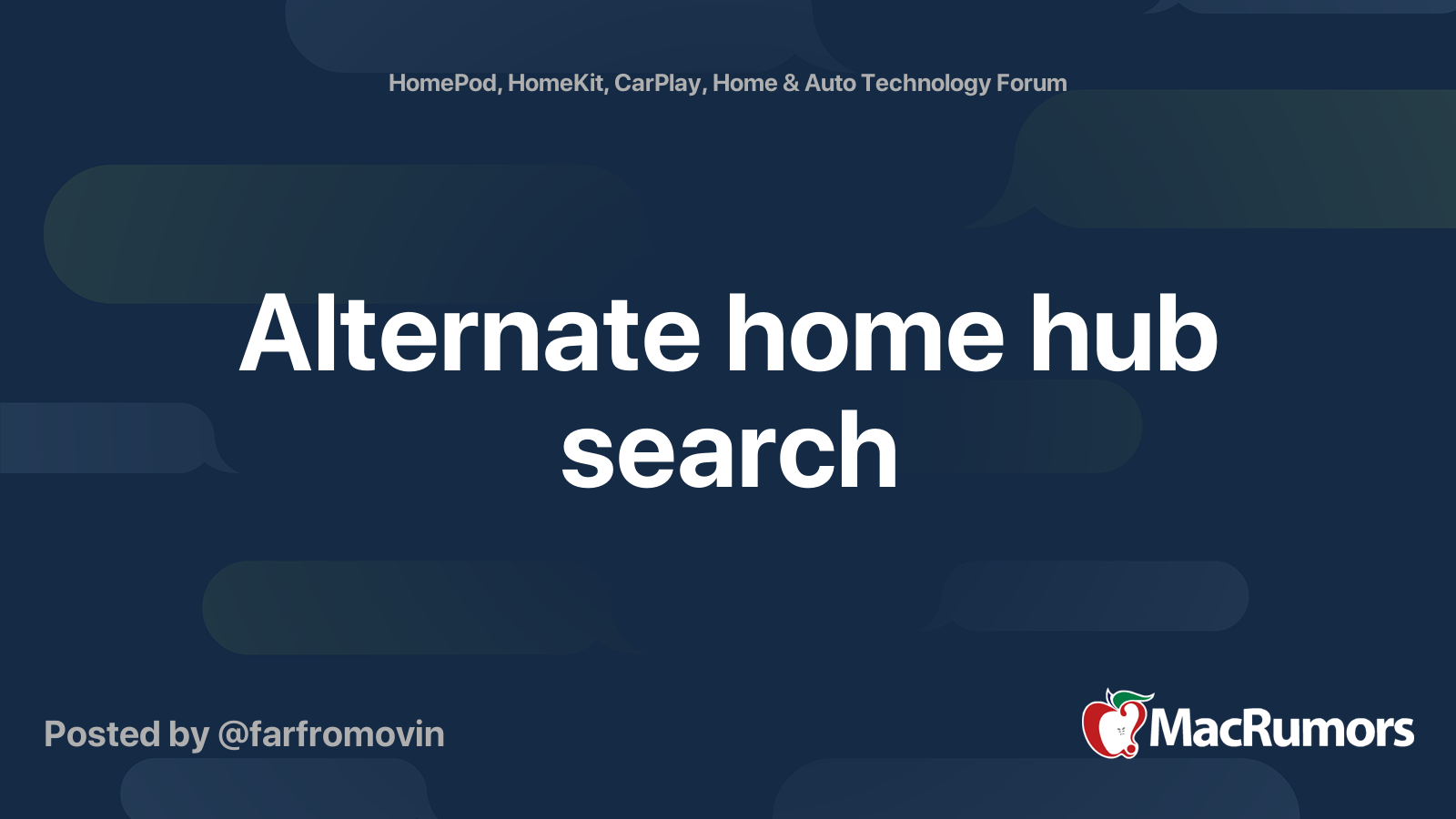 Alternate home hub search | MacRumors Forums