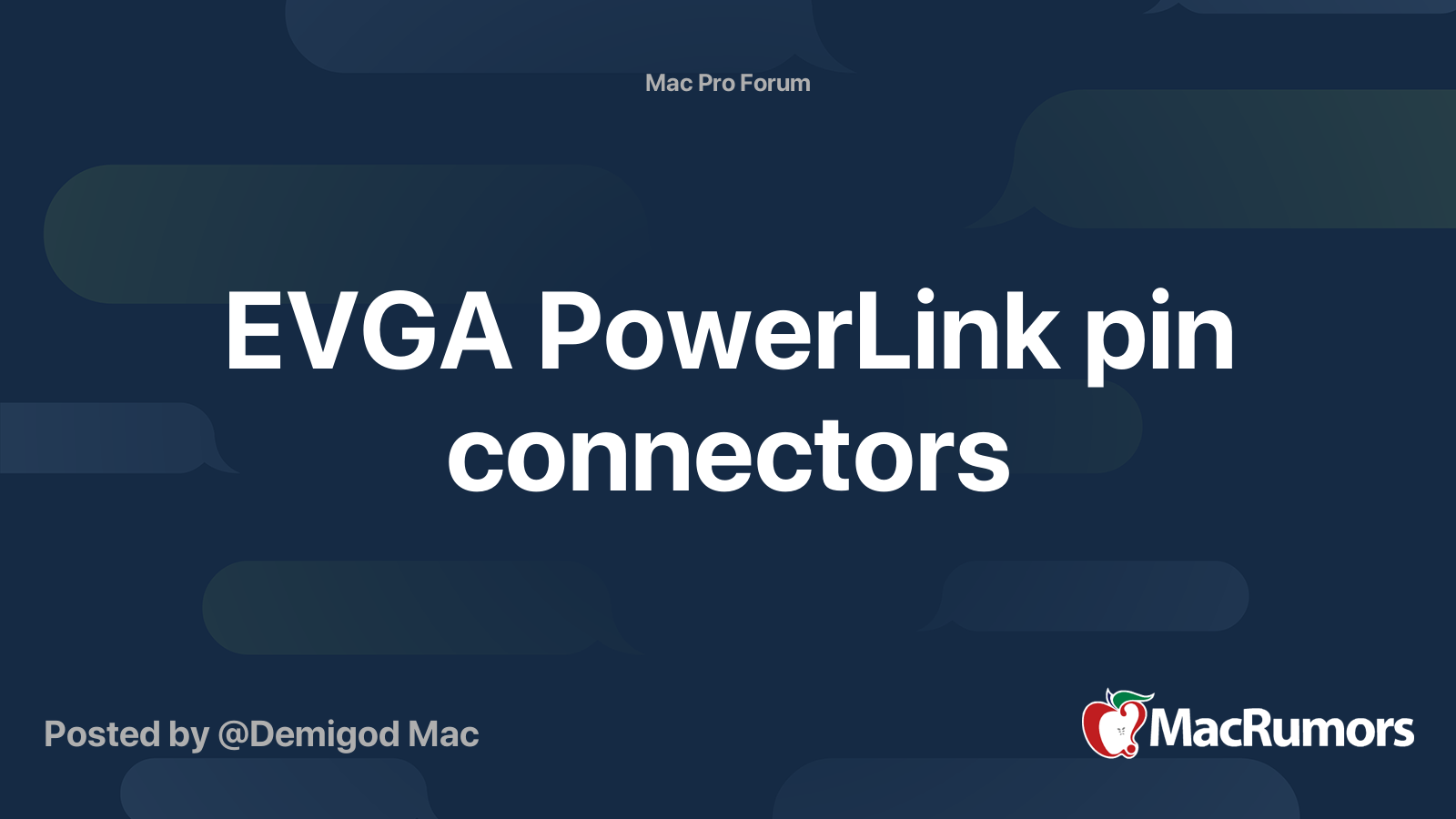 EVGA PowerLink pin connectors | MacRumors Forums