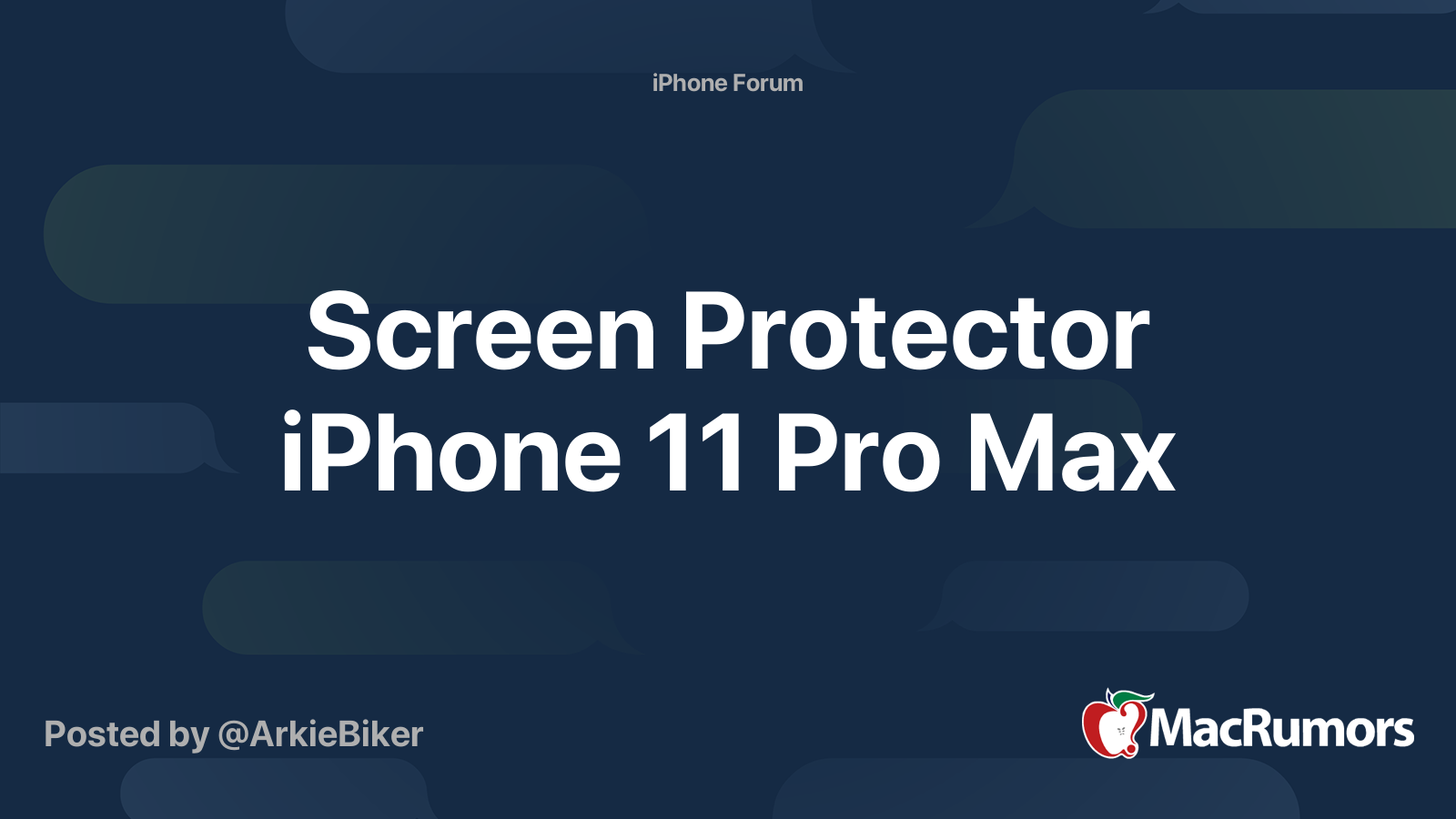 Screen Protector iPhone 11 Pro Max | MacRumors Forums