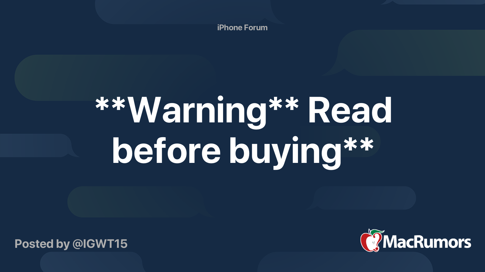 **Warning** Read before buying** | MacRumors Forums