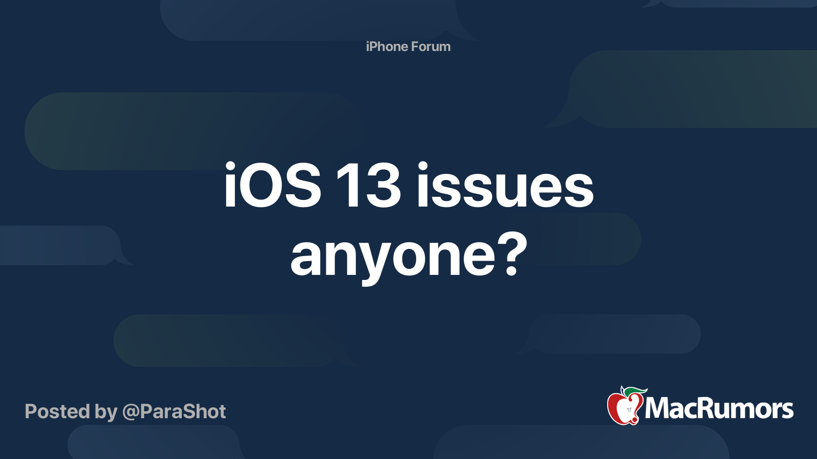 Ios 13 Issues Anyone Macrumors Forums