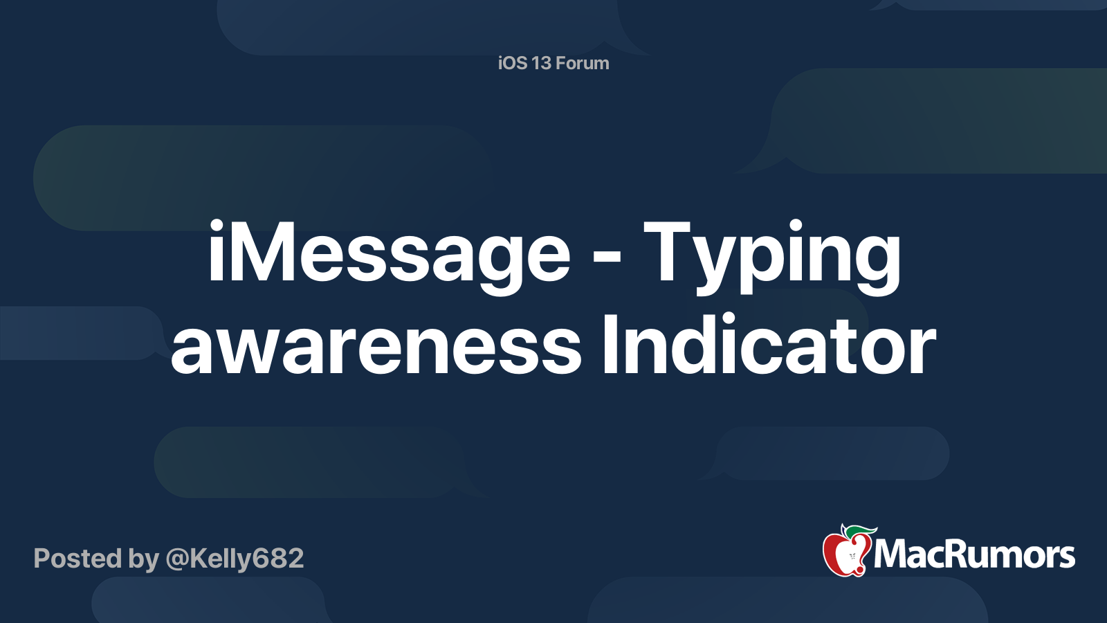 iMessage - Typing awareness Indicator | MacRumors Forums