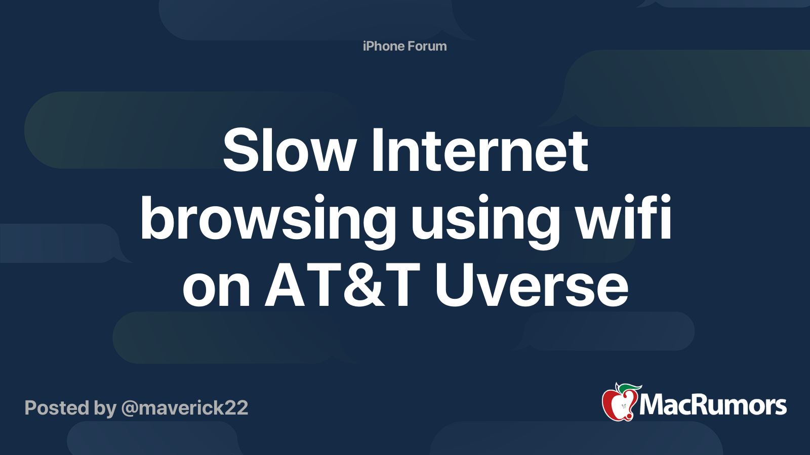 Slow Internet browsing using wifi on AT&T Uverse | MacRumors Forums