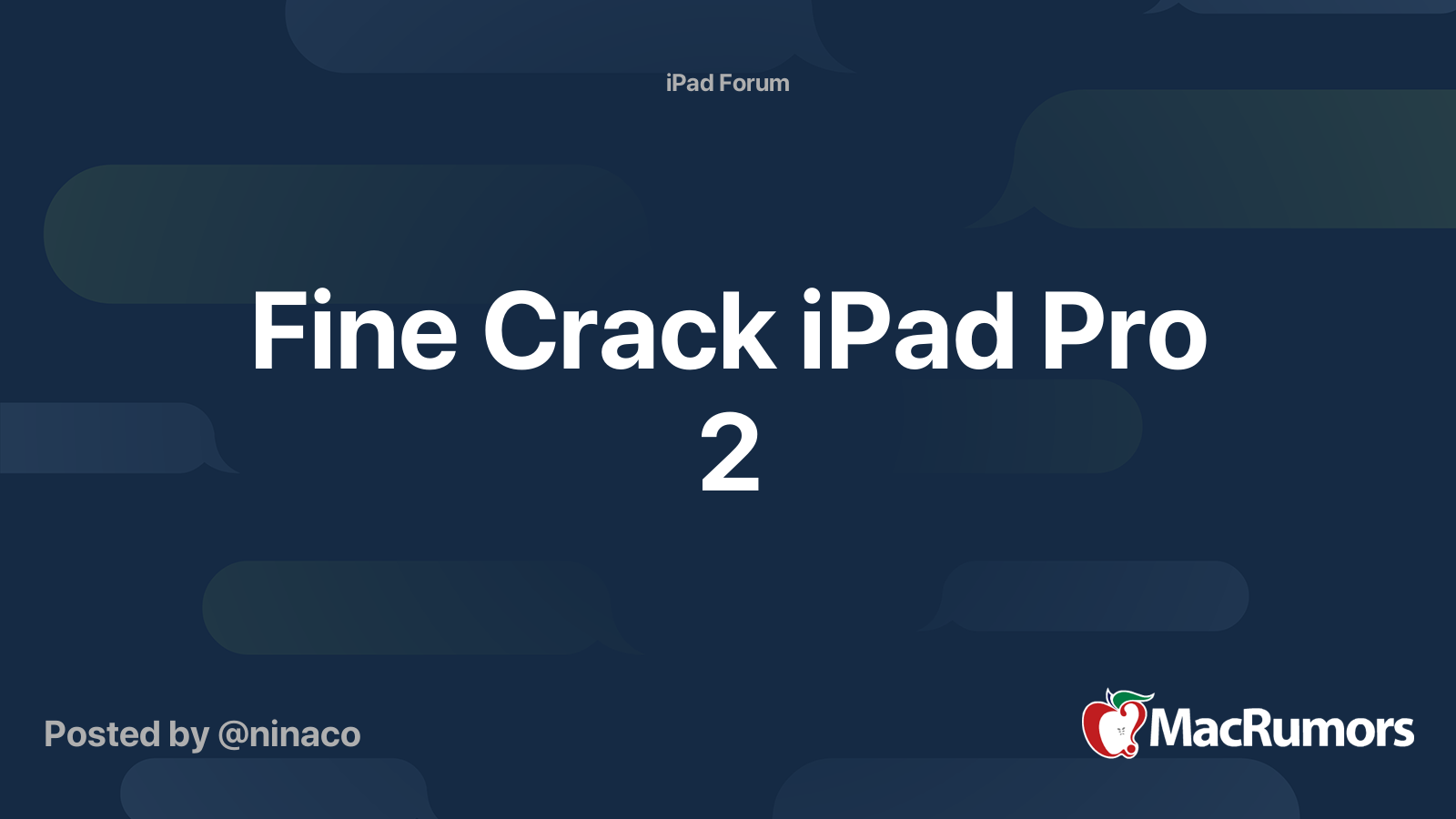 Fine Crack iPad Pro 2 | MacRumors Forums