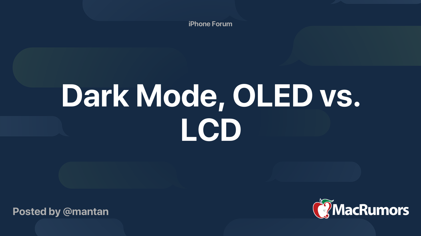 Dark Mode, OLED vs. LCD | MacRumors Forums