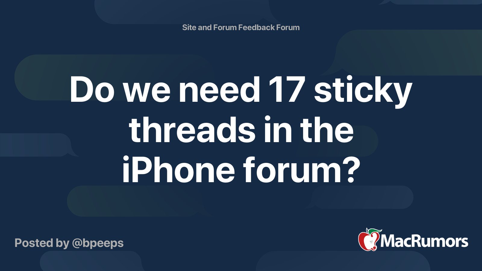 Do we need 17 sticky threads in the iPhone forum? | MacRumors Forums