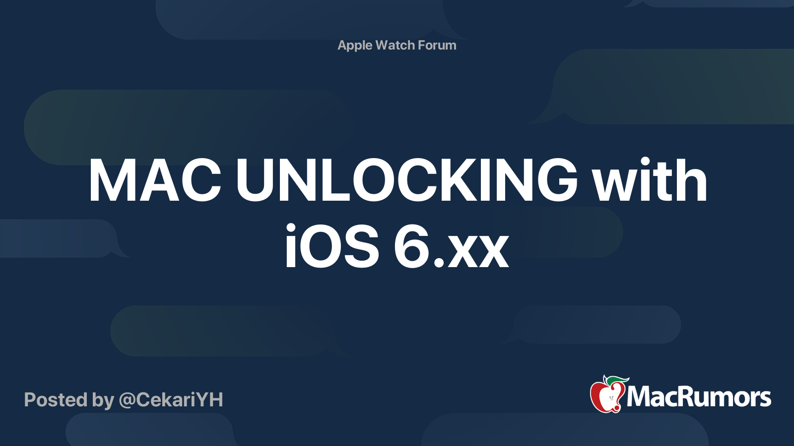 MAC UNLOCKING with iOS 6.xx | MacRumors Forums