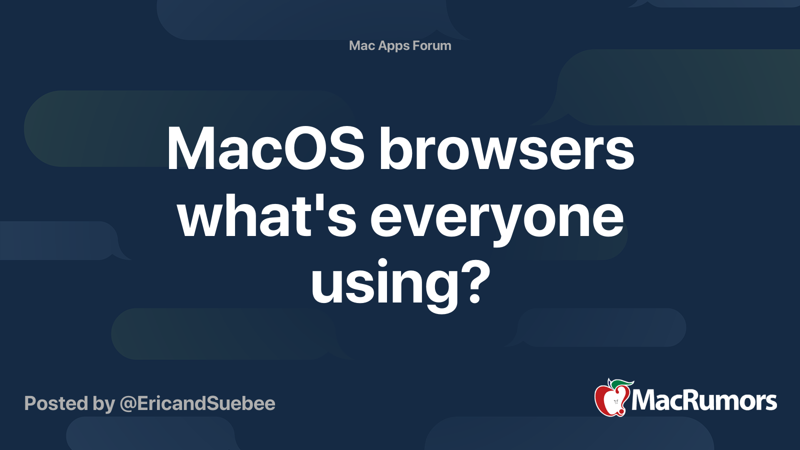 MacOS browsers what's everyone using? | MacRumors Forums