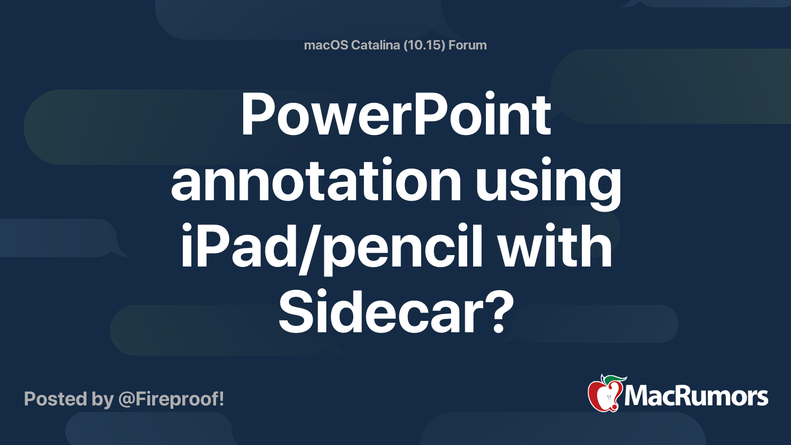 PowerPoint annotation using iPad/pencil with Sidecar? | MacRumors Forums