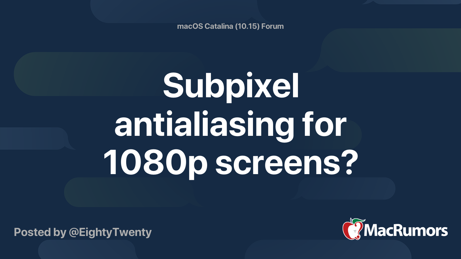 Subpixel antialiasing for 1080p screens? | MacRumors Forums