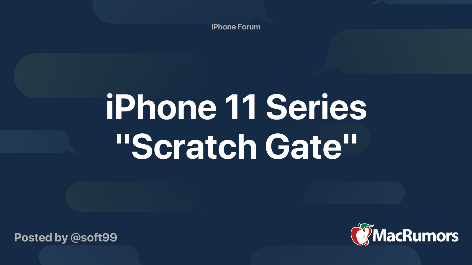 iPhone 11 Series "Scratch Gate" | MacRumors Forums