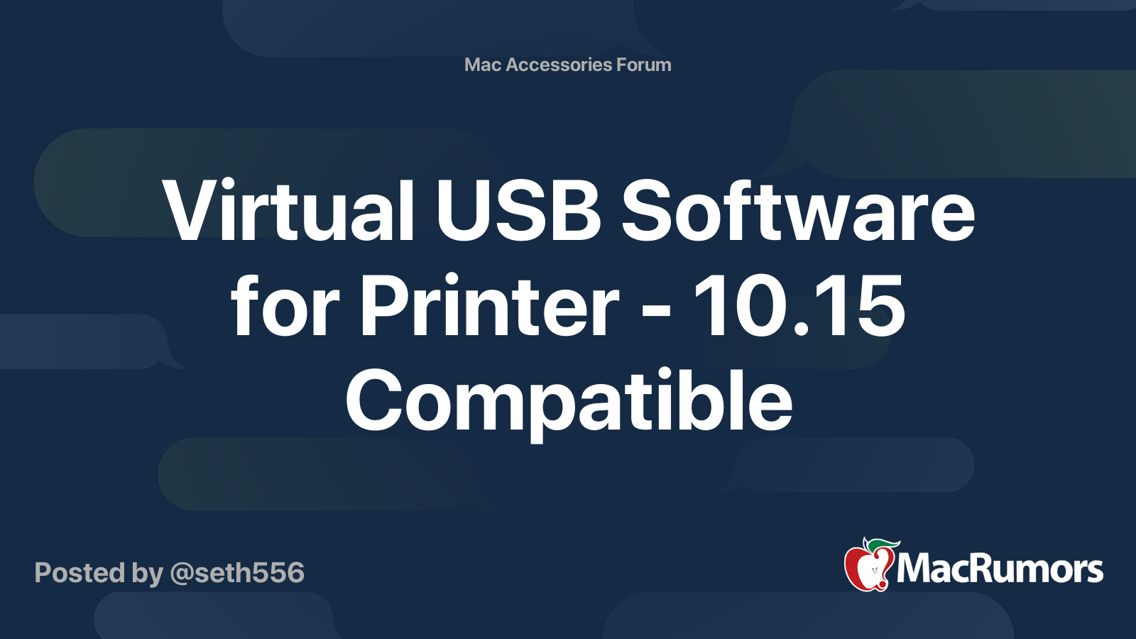Virtual USB Software for Printer - 10.15 Compatible | MacRumors Forums