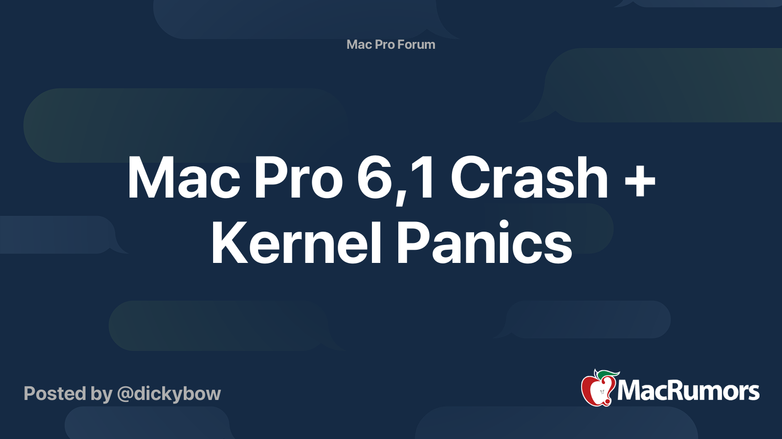 Mac Pro 6,1 Crash + Kernel Panics | MacRumors Forums