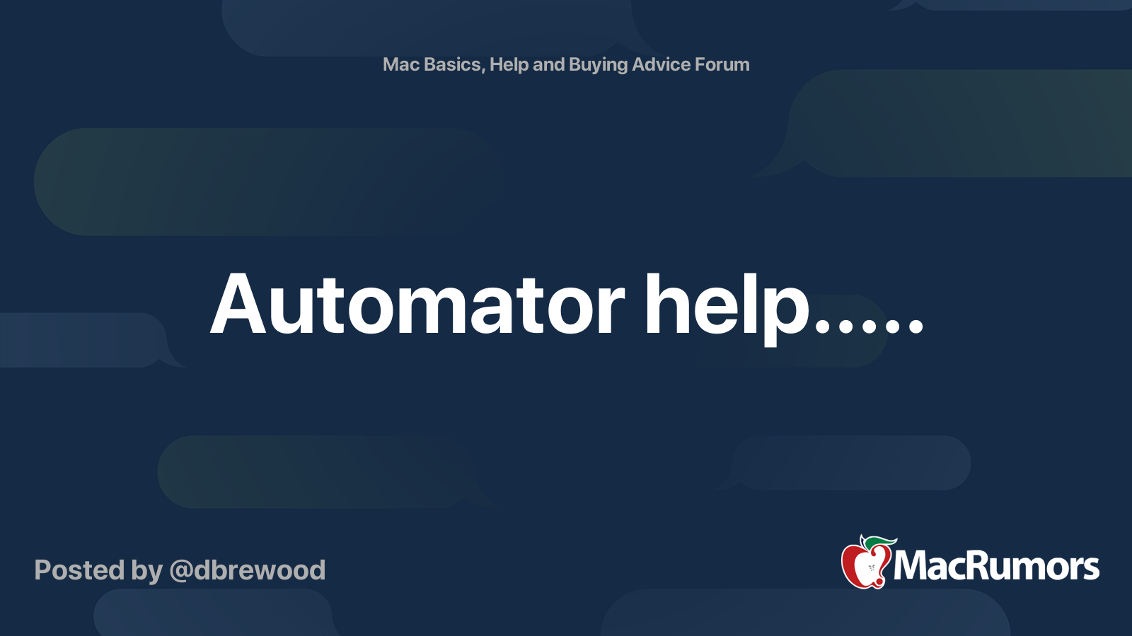 Automator help..... | MacRumors Forums