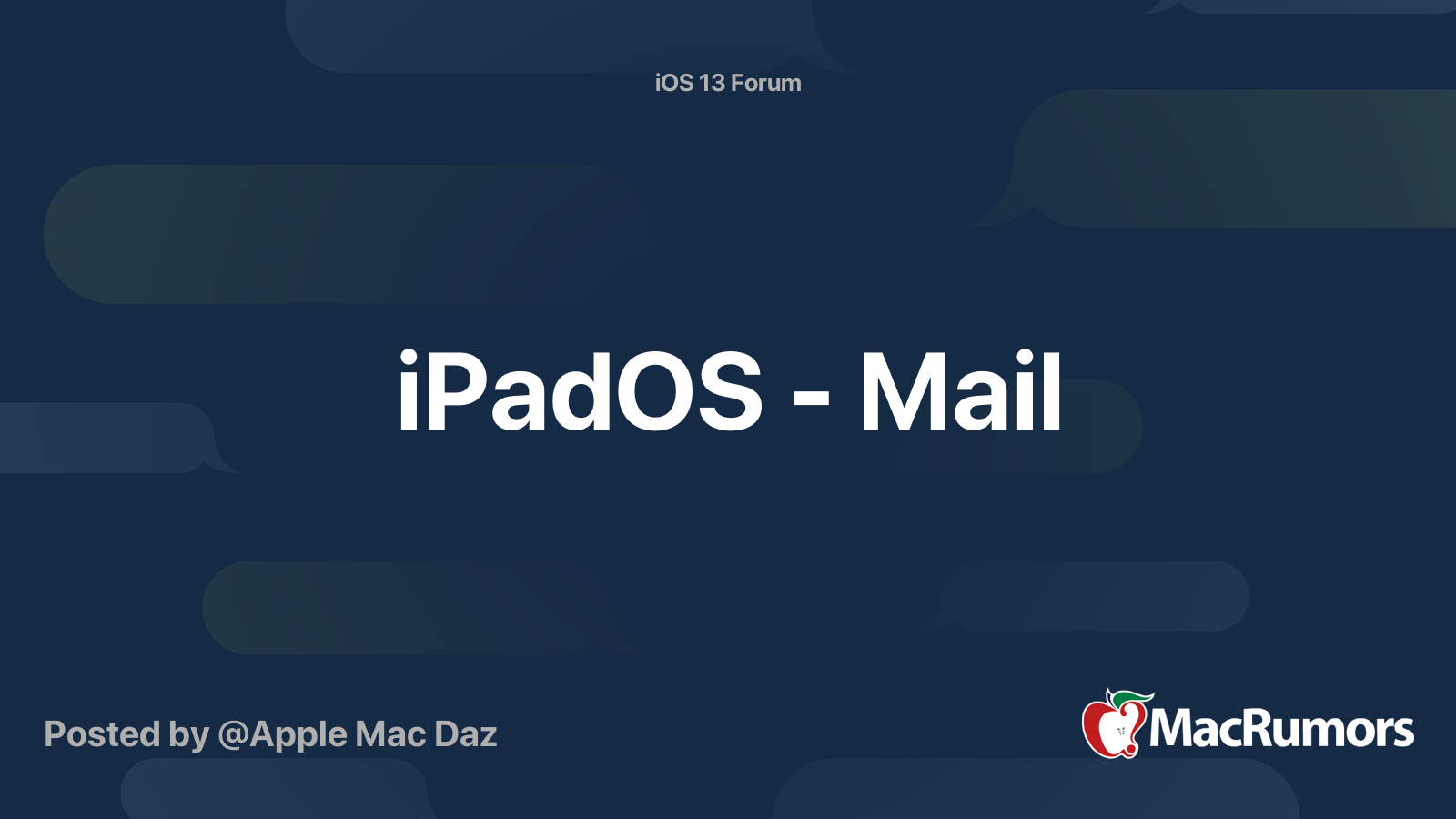 iPadOS - Mail | MacRumors Forums