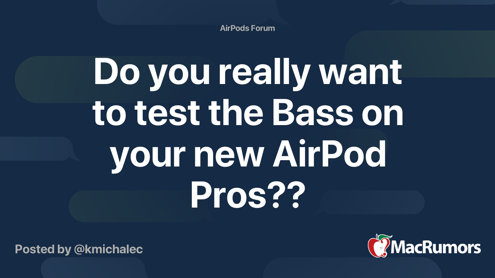 Do you really want to test the Bass on your new AirPod Pros ...