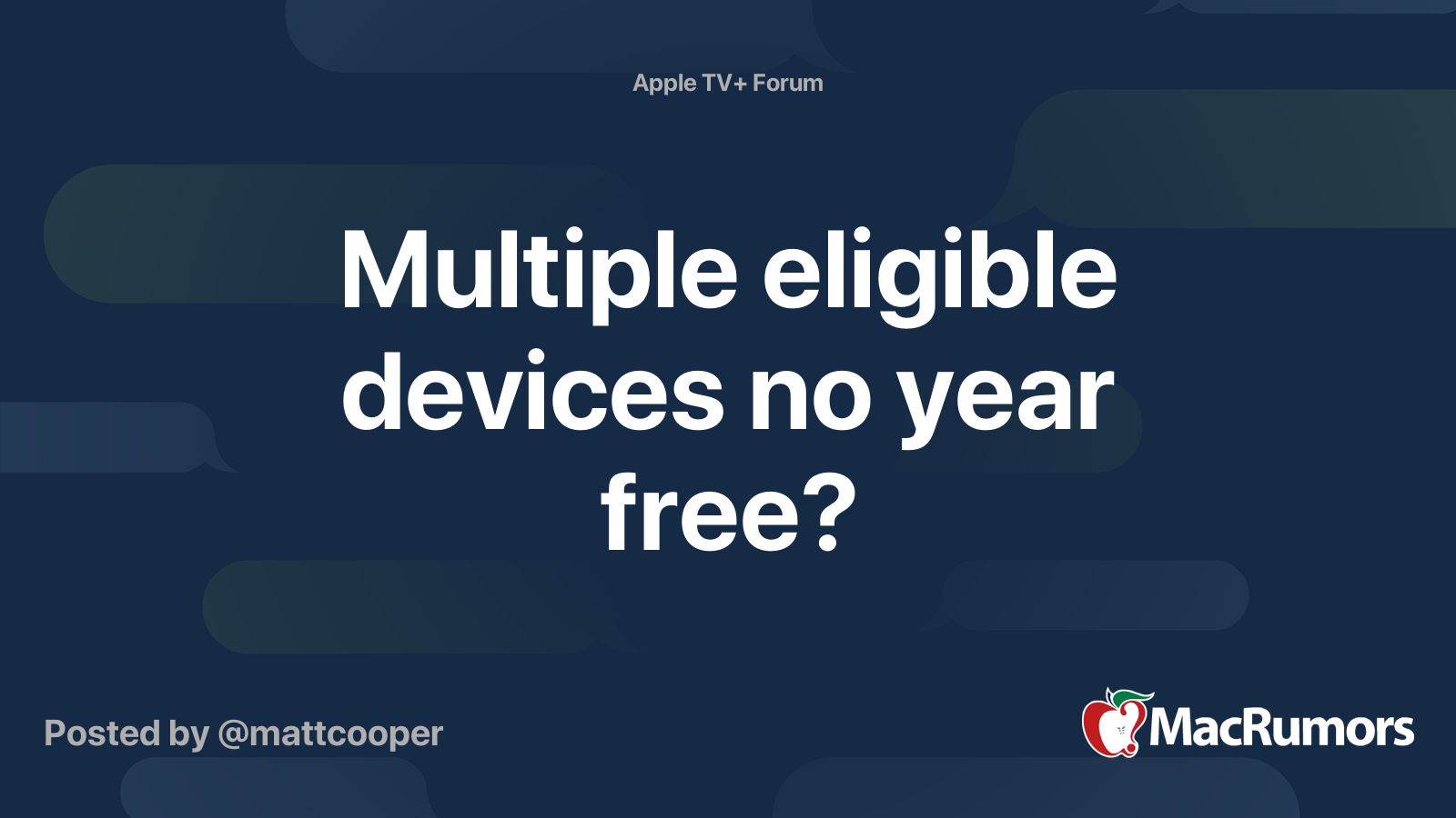 Multiple Eligible Devices No Year Free Macrumors Forums