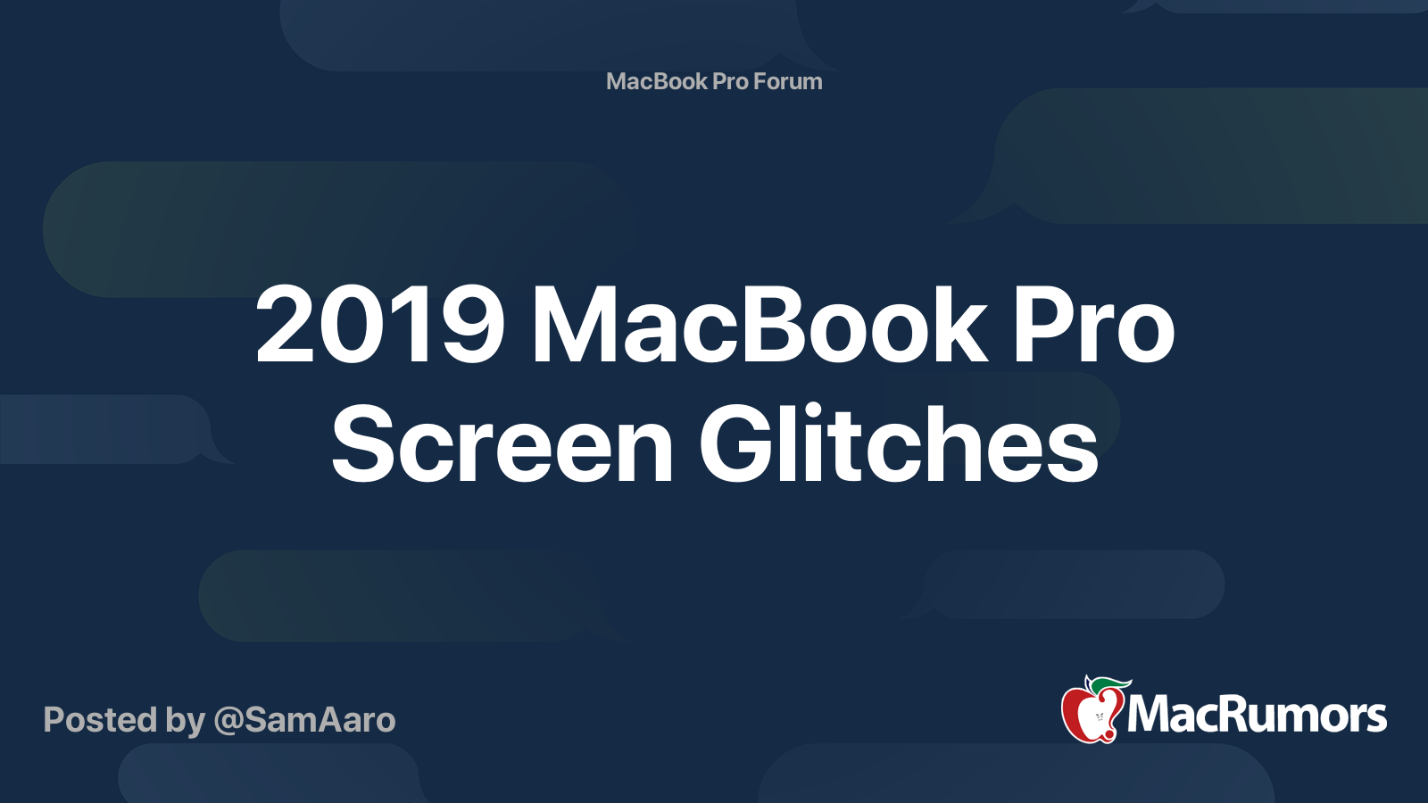 2019 MacBook Pro Screen Glitches | MacRumors Forums