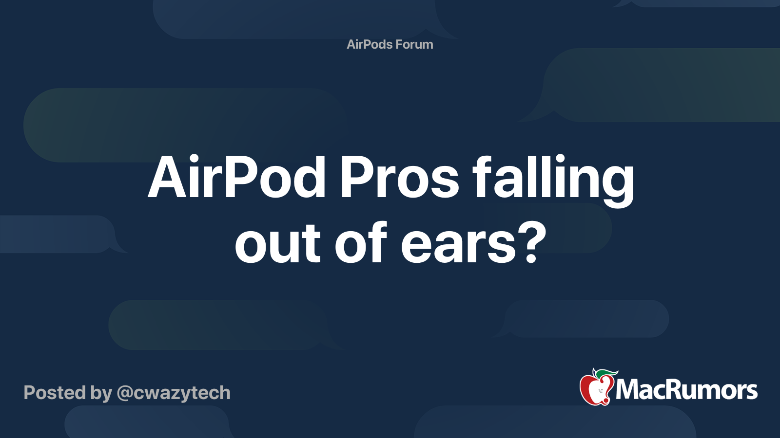 AirPod Pros falling out of ears? | MacRumors Forums