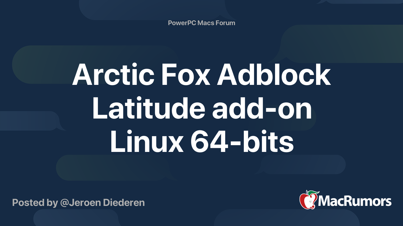 Arctic Fox Adblock Latitude add-on Linux 64-bits | MacRumors Forums
