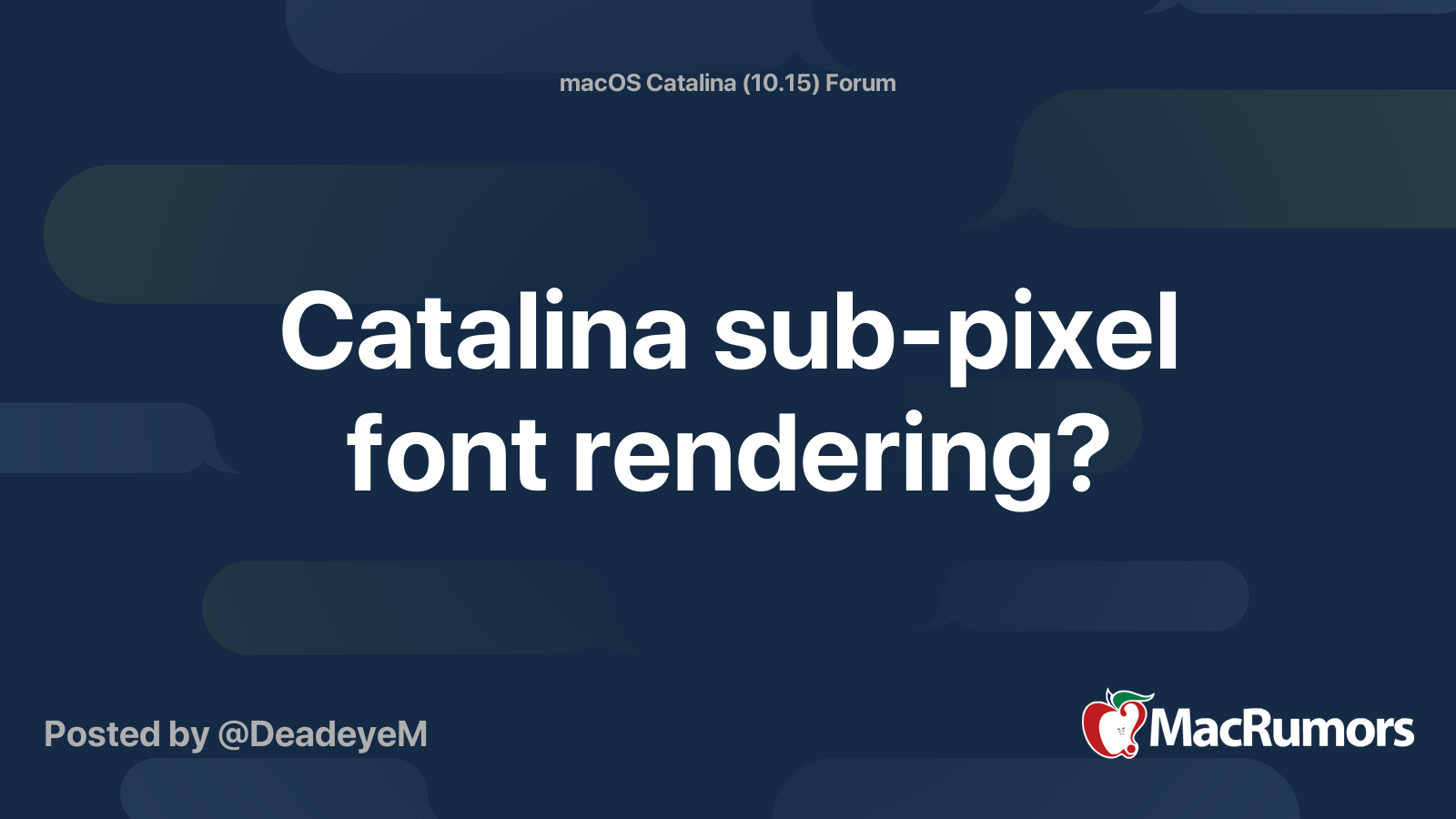 Catalina sub-pixel font rendering? | MacRumors Forums