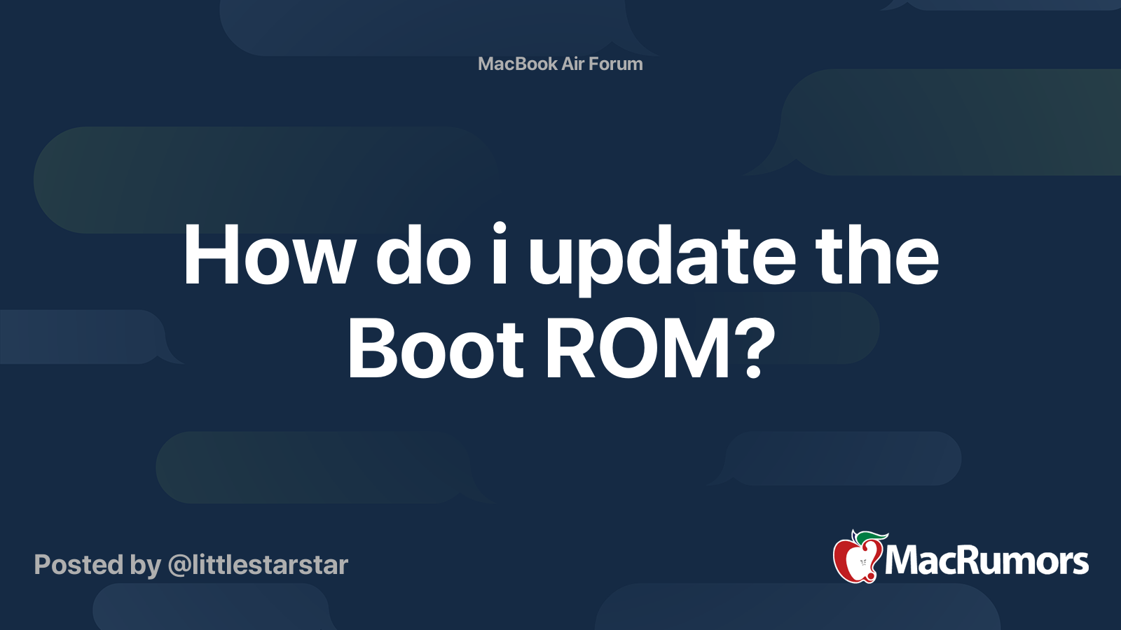 How do i update the Boot ROM? | MacRumors Forums