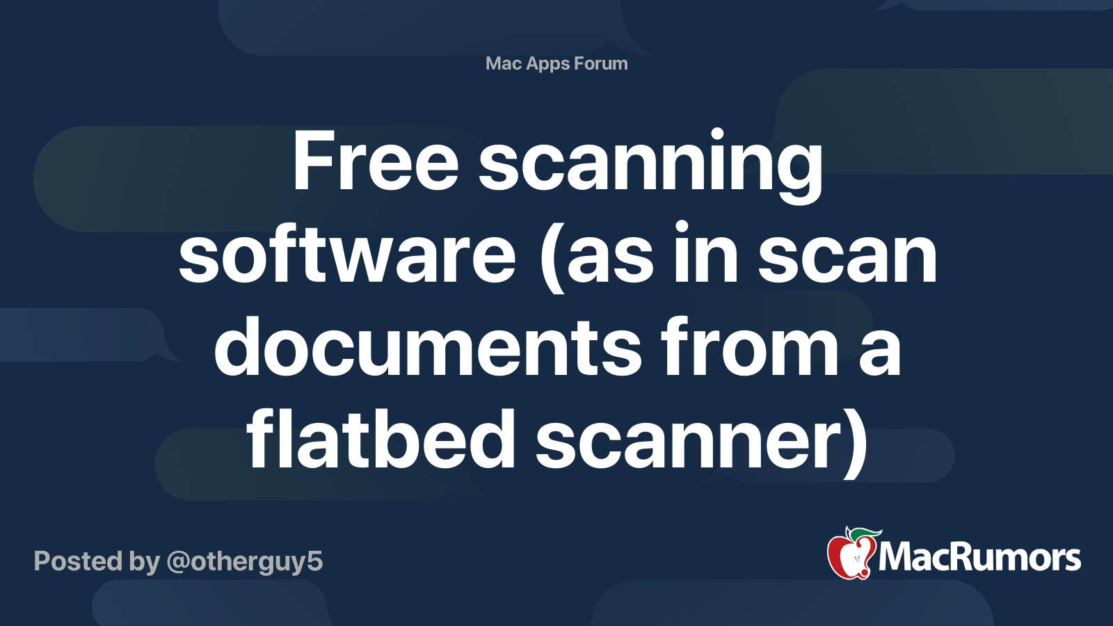 Free scanning software (as in scan documents from a flatbed scanner ...
