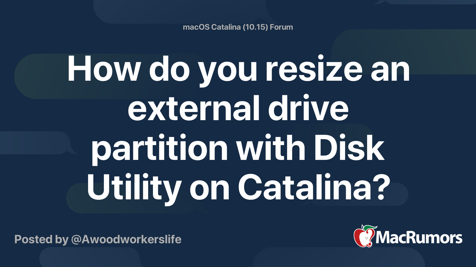 How do you resize an external drive partition with Disk Utility on ...