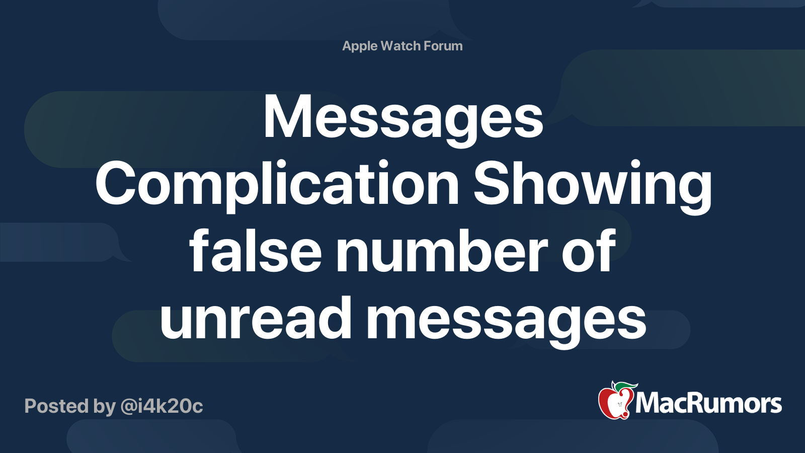 Messages Complication Showing false number of unread messages | MacRumors Forums