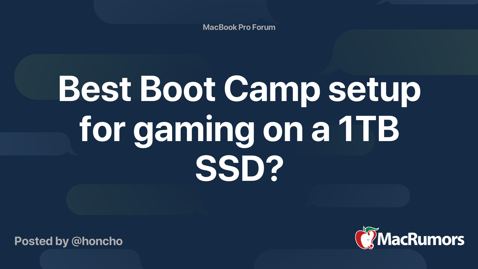 Best Boot Camp setup for gaming on a 1TB SSD? | MacRumors Forums