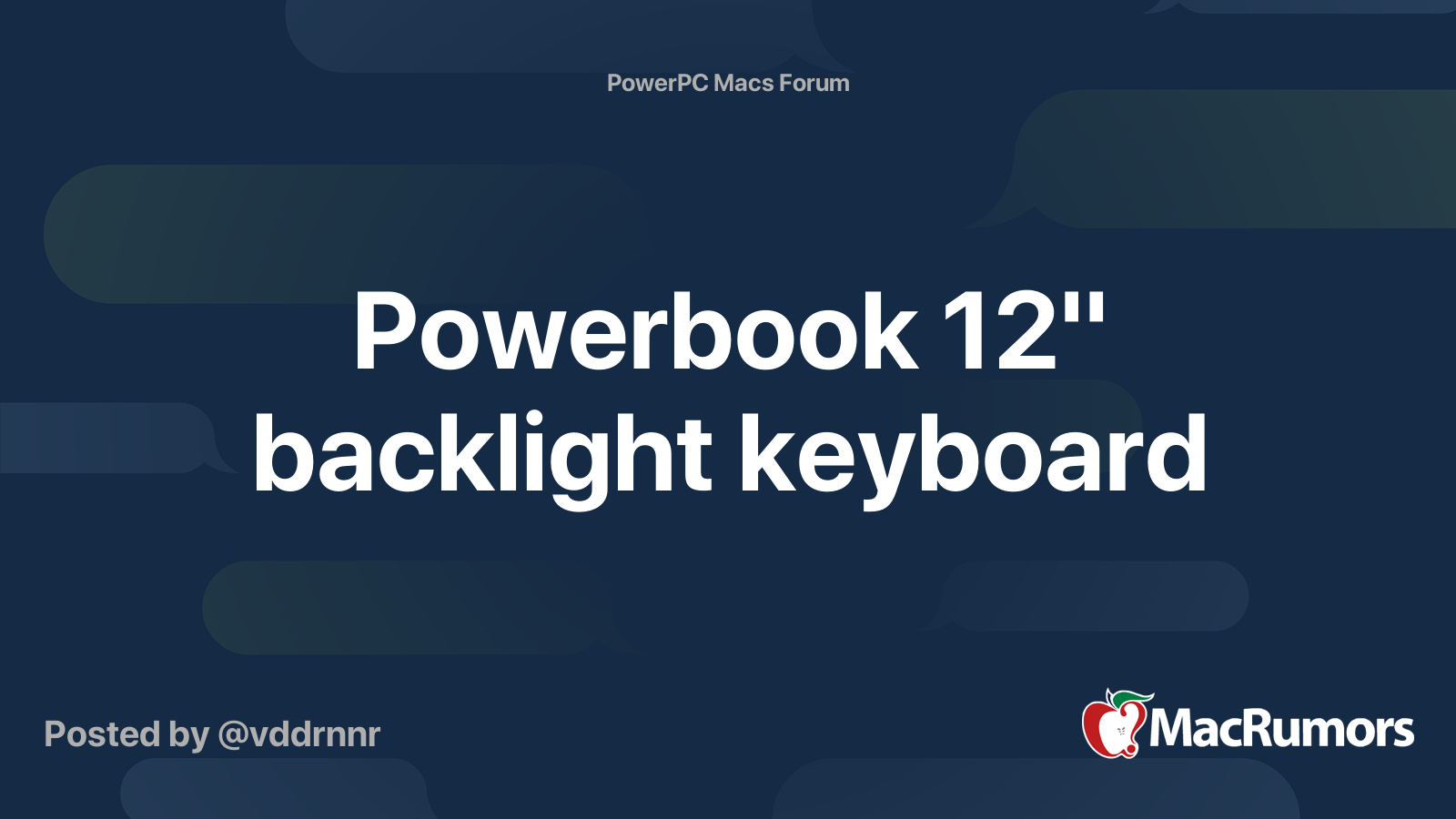 Powerbook 12" backlight keyboard | MacRumors Forums