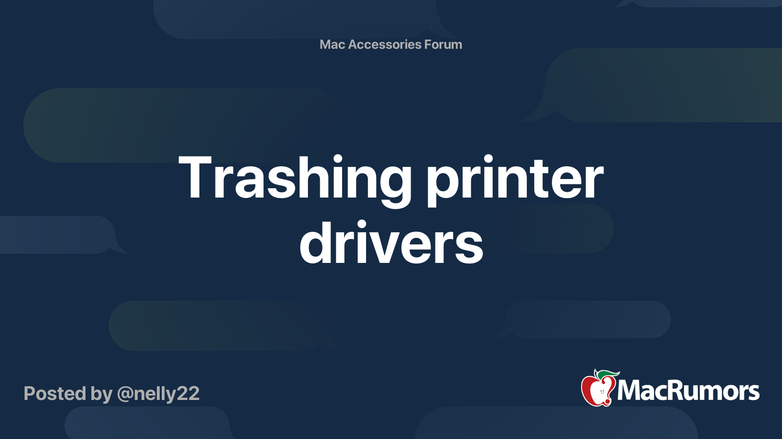 Trashing printer drivers | MacRumors Forums
