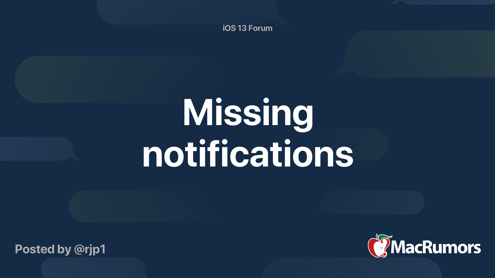 Missing notifications | MacRumors Forums
